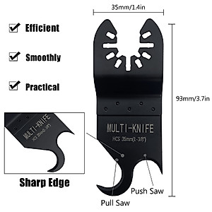 3PCS Oscillating Saw Blades, Wood Metal Multitool Quick Release Blades for Cutting PVC Carpet and Cardboard, Fit Dewalt Rockwell Milwaukee Makita Dremel Bosch Ridgid Craftsman, Black
