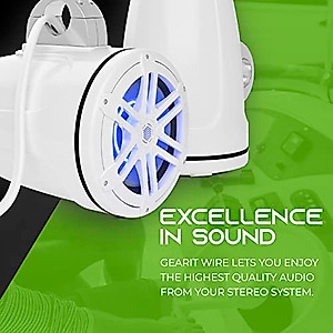 GearIT 14/2 Marine Wire (100 Feet) 14AWG Gauge - Tinned OFC Copper/Marine Grade Speaker Cable/Duplex / 2 Conductors - OFC Oxygen-Free Copper, White 100ft