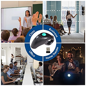 EIGIIS 2.4G Ergonomic Trackball Handheld Finger USB Mouse Wireless Optical Travel DPI Mice for PC Laptop Mac Left and Right Handed