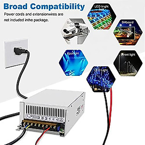 EAGWELL 48V 1200W DC Universal Regulated Switching Power Supply, 25A, 96-130V AC to DC 48 Volt LED Driver, Converter, Transformer for LED Strip Light, CCTV, Computer Project, 3D Printer