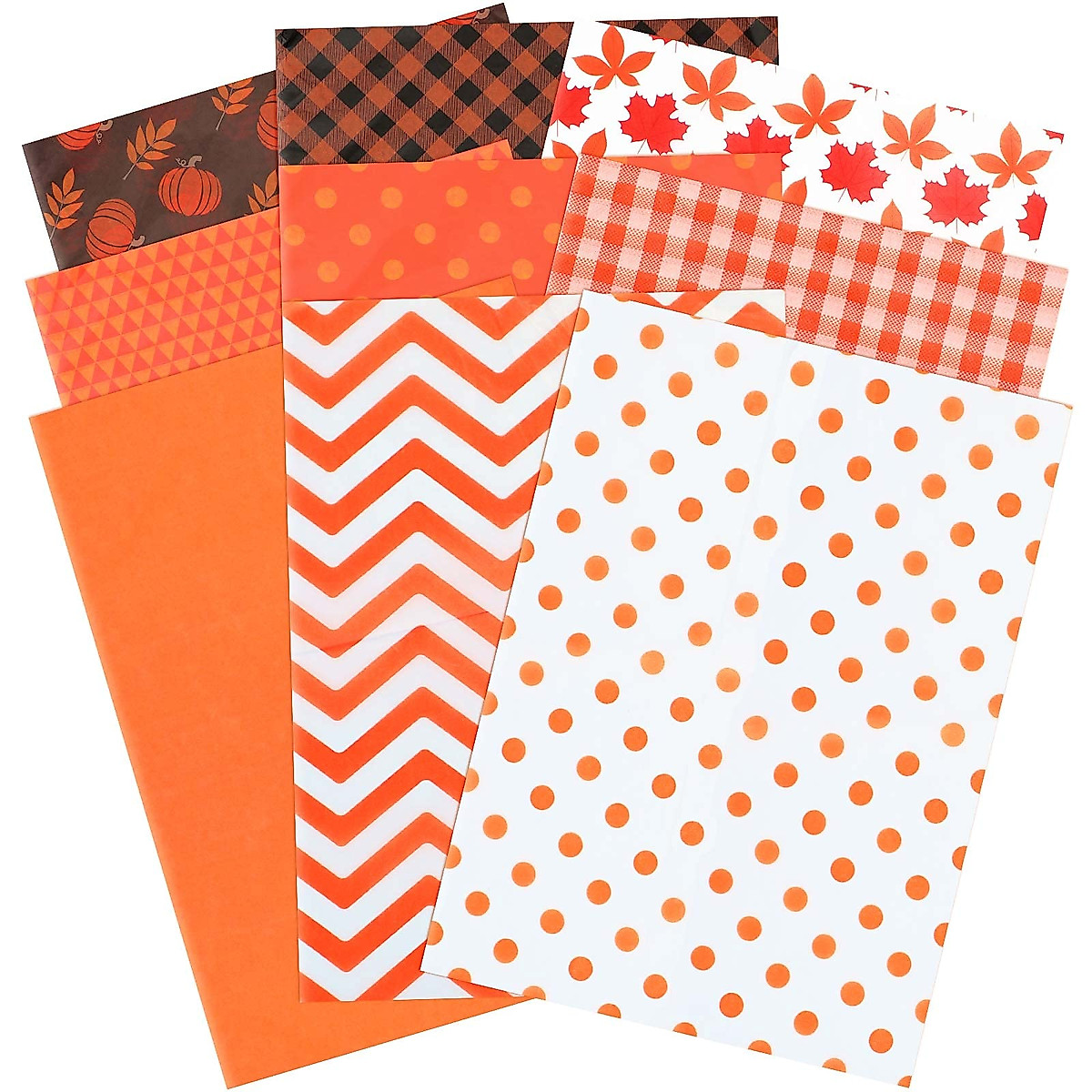 90 Pieces Thanksgiving Tissue Paper Brown Orange Tissue Paper for Gift Fall Wrapping Tissue Paper Fall Wrapping Paper Maple Leaves Pumpkin Printed Assorted Tissue Paper for Gift Bags