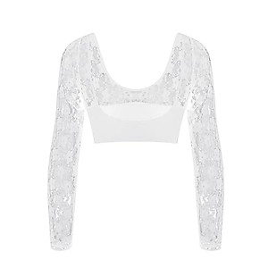 ENVY BODY SHOP Lace Sleecrets Add Sleeves to Any Dress or Top (US, Alpha, Medium, Regular, Regular, White)