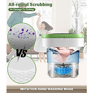 13L Portable Washing Machine, Mini Portable Washer with Spin Dryer, 3 Modes Deep Cleaning for Baby Clothes Socks Underwear or Small Items, small Washing Machine suitable for Apartment,RV Travel Green