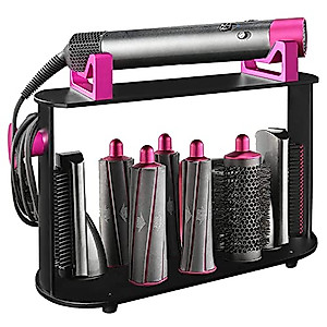 Storage Holder for Dyson Airwrap Styler, 8-Holes Countertop Bracket Organizer Stand Storage for Hair Curling Iron Wand Barrels Brushes Diffuser Nozzles for Bathroom|Bedroom|Hair Salon-Aluminum Alloy