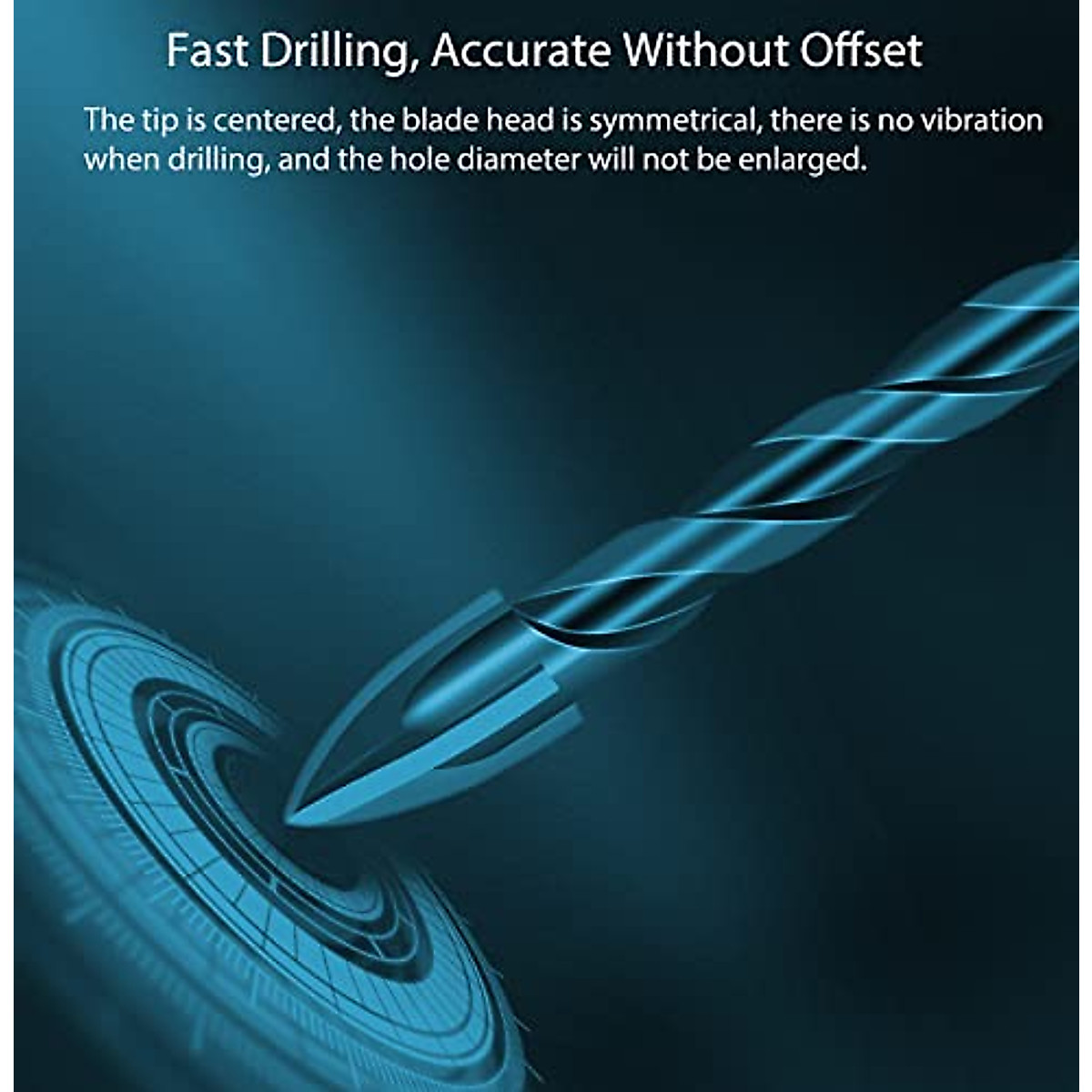 2 Pcs 1/2inch (12mm) Extra Long Hex Shank Concrete Masonry Drill Bit Set 4 Cutting Edges Cross Spear Head Carbide Drill Bit for Ceramic Tile Glass Plastic and Wood