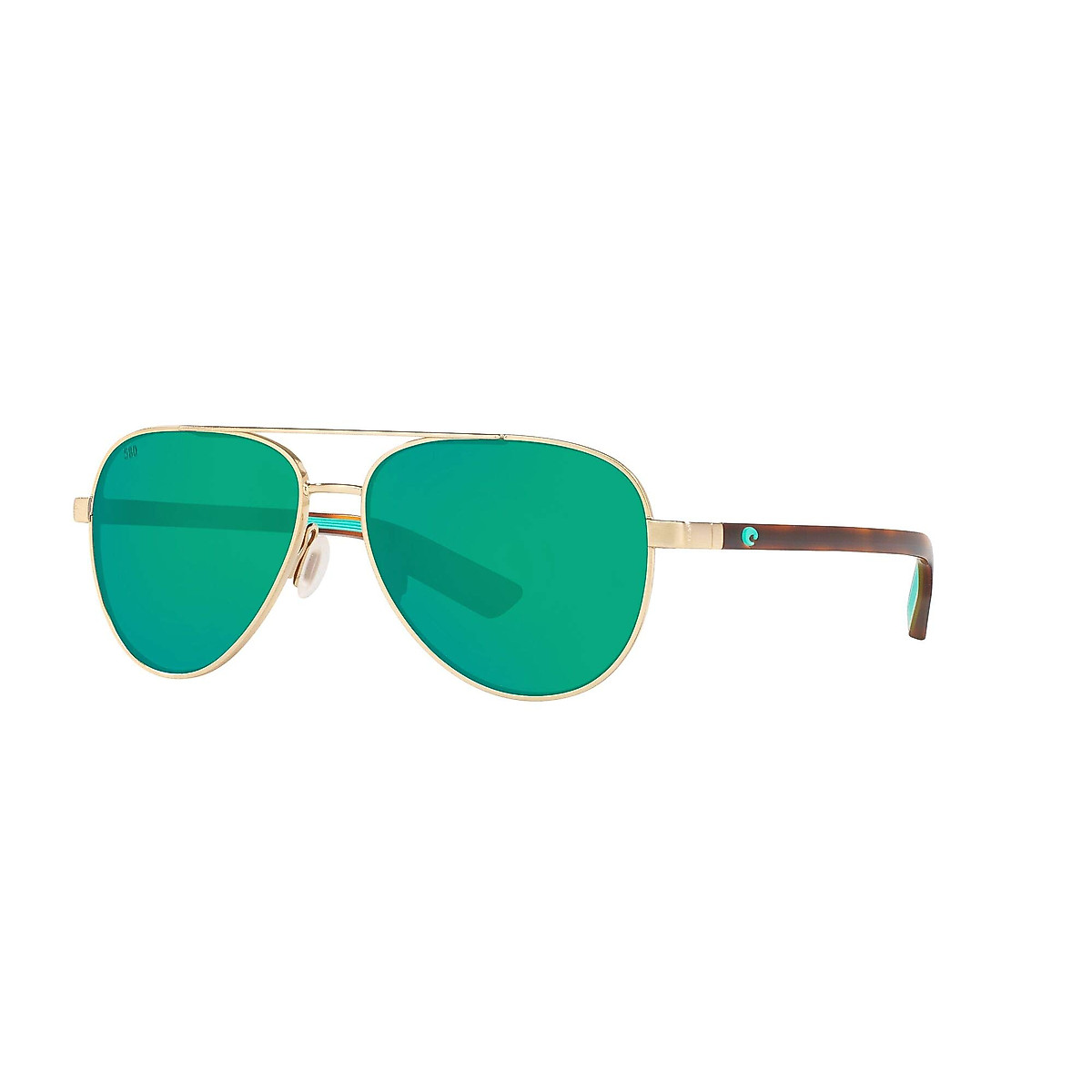 Costa Del Mar Unisex Peli Aviator Sunglasses, Brushed Gold/Green Mirrored Polarized-580G, 57 mm
