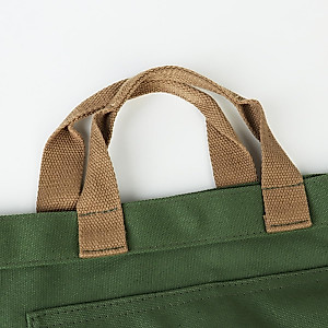 Large Canvas Crossbody Tote Bag Messenger Bag Work Totes Multi Pockets Shoulder Purse Travel Handbag Hobo Bag for Men Women (Green)