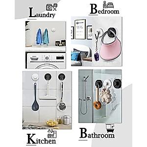 Suction Cup Hook (White) - Towel Hooks for Loofah Towels Coat Bathrobe - Shower Suction Hooks Heavy Duty for Glass Door Mirror Tile Windows - Waterproof,Reusable,2 PCS