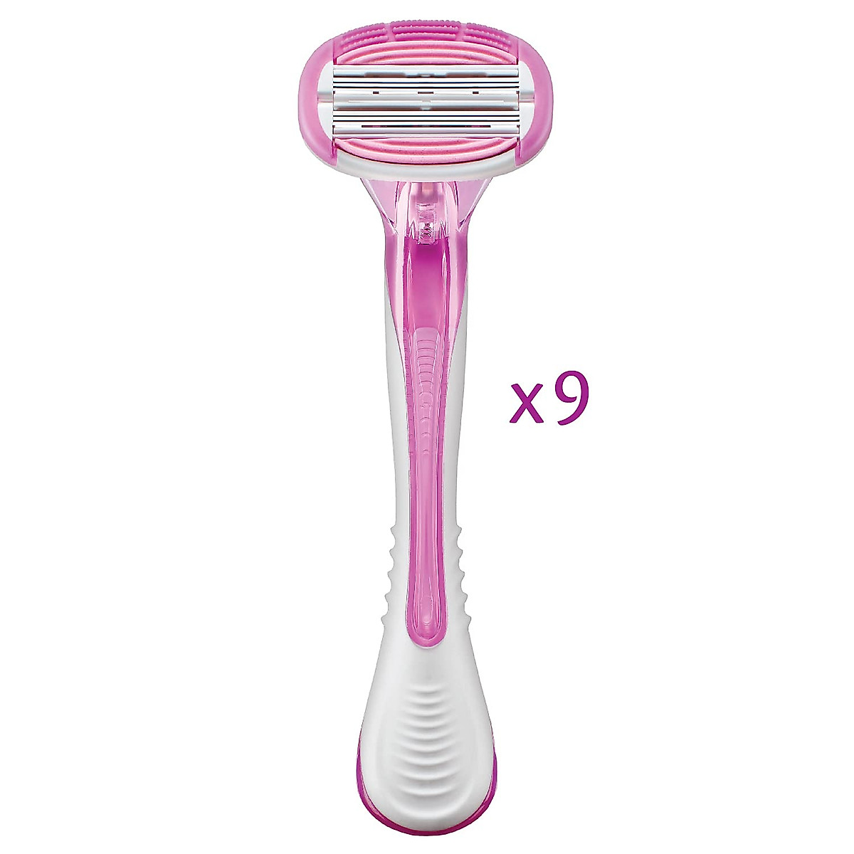 Pure Silk Contour 6 Premium Disposable Razor Value Pack Bundle (3 Packs/9 Total Razors)