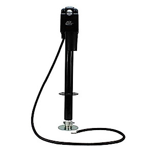 Quick Products JQ-3500B Power A-Frame Electric Tongue Jack with LED Work Light and Permanent Ground Wiring for Camper Trailer, RV - 3,650 lbs. Capacity (Higher then Standard 3,500 lbs. Jack!), Black