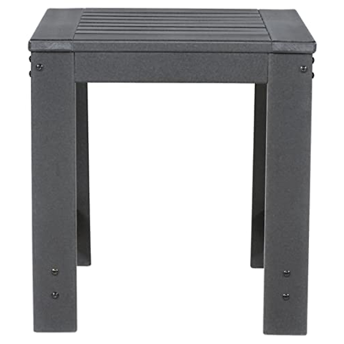 Signature Design by Ashley Amora Outdoor HDPE Patio End Table, Charcoal Gray