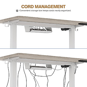 SANODESK Standing Desk Adjustable Height, 48x24 Inch Electric Standing Desk with Headphone Hook, Stand up Desk for Home Office Computer Desk，Handset with 4 Memory Presets and Charging Ports