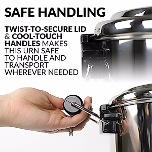 HomeCraft 45-Cup Coffee Urn and Hot Beverage Dispenser with Double Dripless Faucet, Quick-Brewing, Stainless Steel