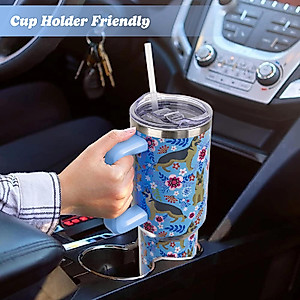 puhnhsv 40 oz German Shepherd Tumbler with Handle, Insulated Stainless Dog Tumbler Coffee Travel Mugs Cup Water Bottle German Shepherd Lovers Gifts for Women Girls