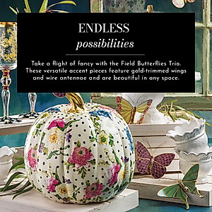 MACKENZIE-CHILDS Butterflies Trio, Hanging Butterfly Wall Decor, Field, Set of 3