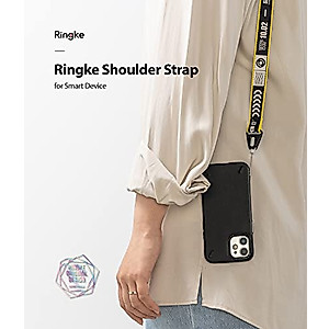 Ringke Shoulder Strap [Phone Lanyard] Designed for Camera Strap and Phone Strap, Adjustable Sturdy Universal Crossbody Strap Compatible with Camera and Phone Case - Ticket Band Black