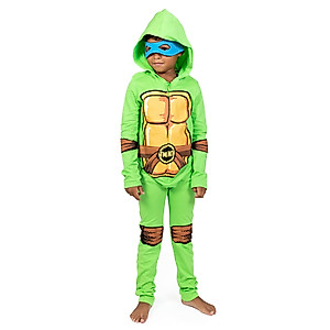 Teenage Mutant Ninja Turtles Toddler Boys Zip Up Cosplay Costume Coverall and Masks 2T