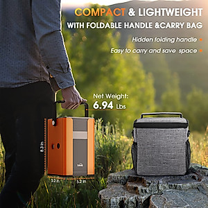 Trene Portable Power Station, Outdoor Generator 259.7Wh, Solar Generator, 300W Lithium Battery Backup Power Source with LED Light, DC AC Outlet for Home Use Camping RV Travel Emergency
