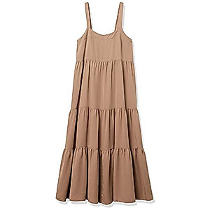 The Drop Women's Brit Tiered Ankle Maxi Tent Dress, Mushroom, L