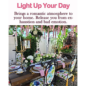 Shitime 12 Pack 43" Artificial Flower Wisteria Hanging Flowers, Vine Ratta Garlands for Home Party Wedding Garden Outdoor Office Wall Decoration. (Pink)