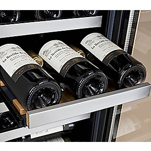 Allavino 15" Wide FlexCount II Tru-Vino 30 Bottle Dual Zone Stainless Steel Right Hinge Wine Refrigerator