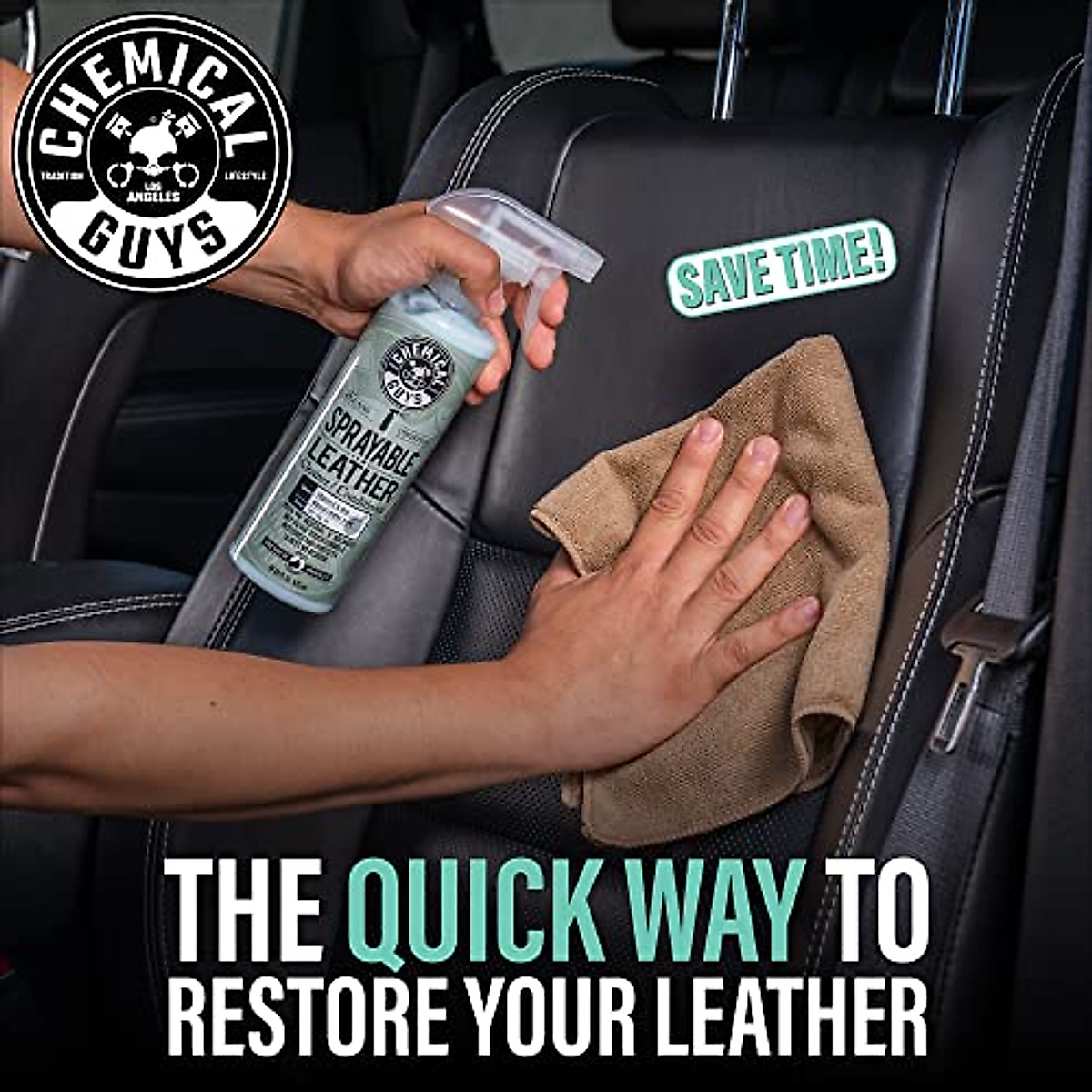 Chemical Guys Sprayable Leather Cleaner & Conditioner 16 oz Bundle (2) 16 oz. Bottles for Heated/Cooled/Vented Leather Seats