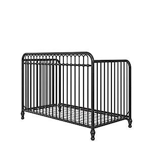 Little Seeds Raven 3-in-1 Convertible Metal Crib, JMPA Certified, Black