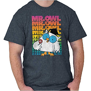 Mr Owl Vintage Retro Tootsie Pops Graphic T Shirt Men or Women Heather Navy