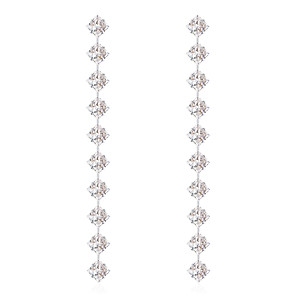 SBLING Platinum-Plated Cubic Zirconia Drop Earrings- Gifts for Women