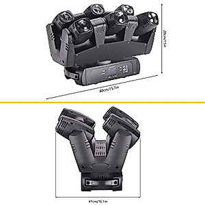 Moving Head Light, LED RGBW Portable Stage Light, Strobe Party Beam DJ Lighting, 6 LEDs Heads X 10W RGB Stage Lighs, DMX Control Effect Stage Lamp, for Wedding Disco Dj Party Light