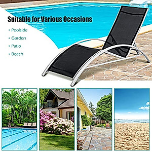 Safstar Patio Chaise Lounge Set Outdoor 3-Piece Furniture, Backyard Poolside Chairs for All Weather