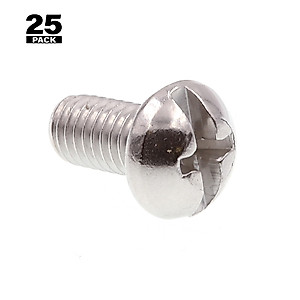 Prime-Line 9004025 Machine Screw, Round Head, Slotted/Phillips Combo, #10-32 X 3/8 in, Grade 18-8 Stainless Steel, Pack of 25