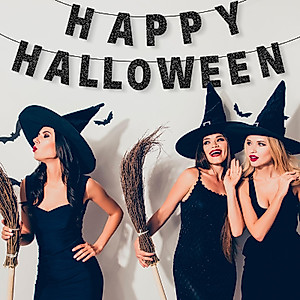 110 PCS DIY Letter Banner Customizable Banner Kit, Glitter Banner Kit Including 107 Letters and Numbers 1 Rope and 2 Threading Device for Graduation Wedding Party Baby Shower Birthday(Black)