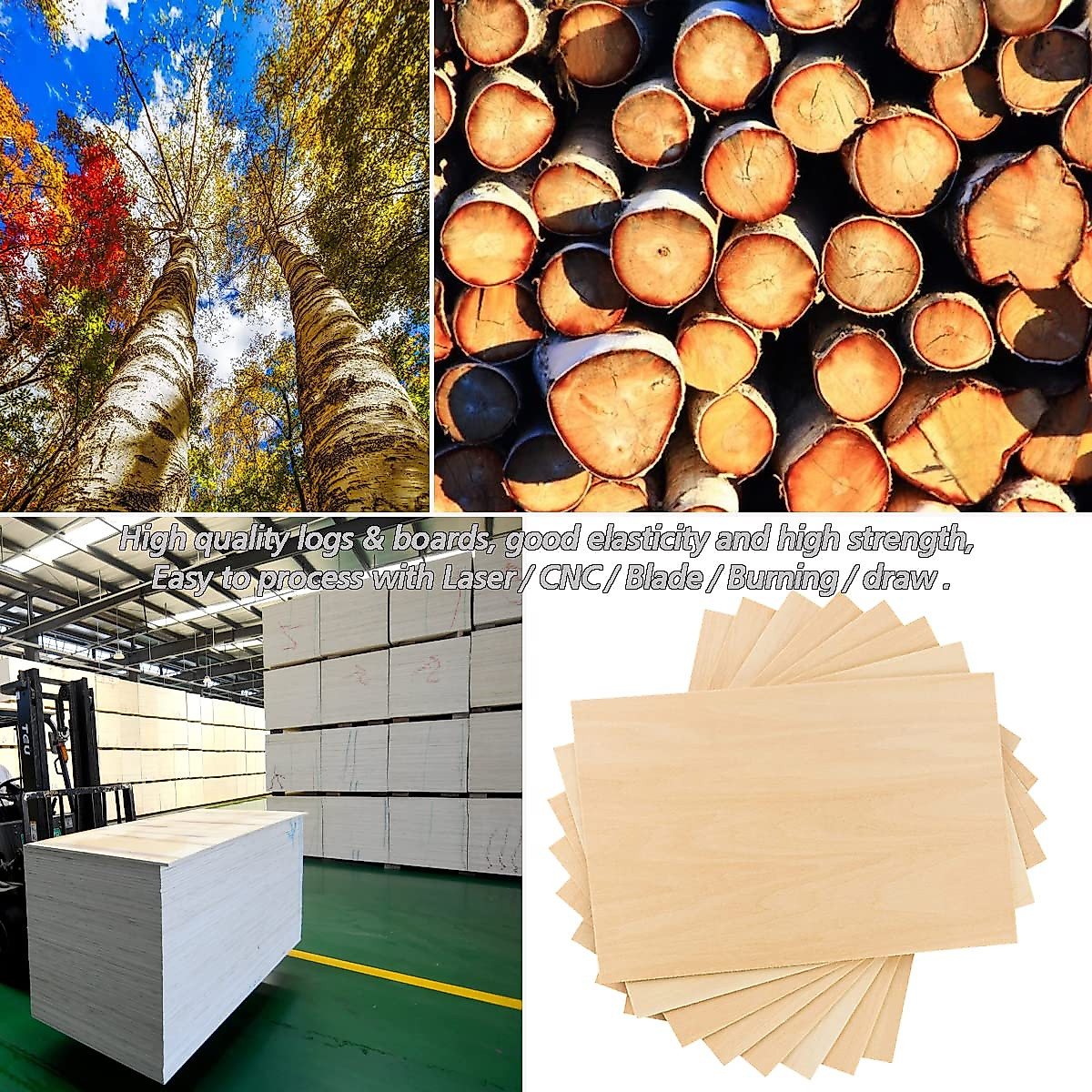 Unfinished Wood Pieces, Basswood Sheets Plywood Sheets for Crafts,Perfect for DIY Projects Painting Drawing Laser Wood Engraving Wood Burning and CNC Cutting (Yellow, 12in*8in*1/16in)