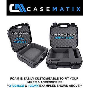 CASEMATIX 17" Hard Shell Audio Mixer Travel Case Compatible with Behringer Xenyx X1204USB, 1204USB, QX1204USB, Q1204USB, 1202FX, 1202, 802, Q802USB, QX1202USB, QX1002USB, 1002B, Q1202USB