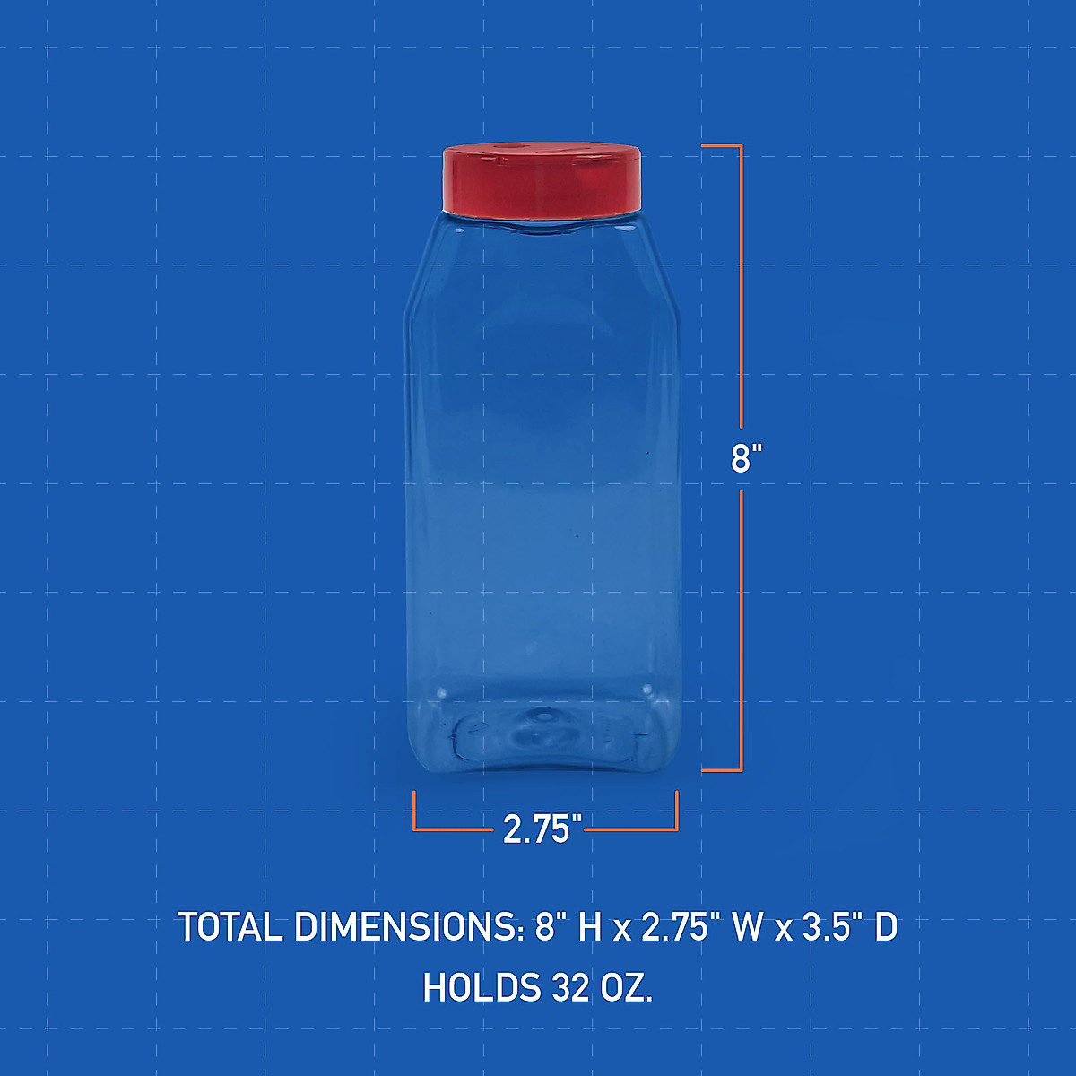 ePackageSupply 32 oz Plastic Spice Jars Bottles Containers are perfect for storing spices, herbs, and powders. Each jar comes with a lined cap, is BPA-free, and proudly made in the USA