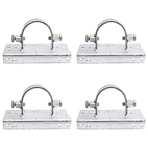 Chain Link Fence 2 1/2" [2 3/8" OD] x 6" Wood to Steel Post Adapters | Adapter Brackets | Wood Fence Steel Post Bracket (Pack of 4)
