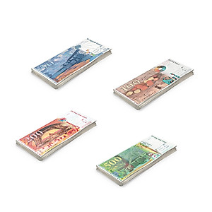 Scratch Cash Bundle ₣ Money to Play - 4 bribes 25 x ₣ 50, 100, 200 and 500 (Real Size)