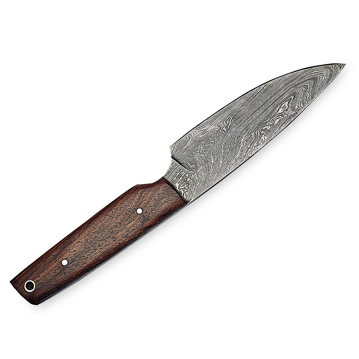 Handmade Full Tang Damascus Steel Fixed blade Knife, Hunting Knives Bushcraft knife- Skinning Knife-EDC With Rose Wood Handle and Real Leather Sheath