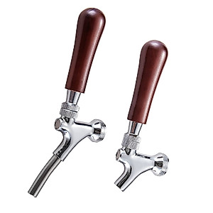 LitKiwi 4Pcs Beer Tap Handle,Premium Wooden Faucet Rustic Black Classical Style Handle,3/8''-16 Thread for Most Standard American Draft Beer Faucet,Homebrew,Kegerators and Bars