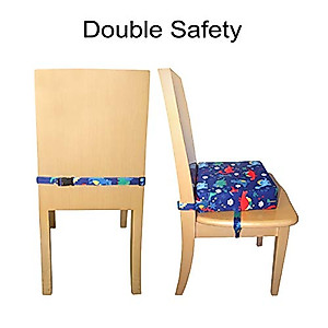 Sunmall Dining Chair Heightening Cushion Portable Dismountable Adjustable Highchair Booster for Baby Toddler Kids Infant Washable Thick Chair Seat Pad Mat (Dark Blue)