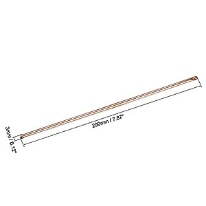 uxcell Copper Round Heat Pipe for Cooling Laptop CPU GPU Heatsink 3mm x 200mm