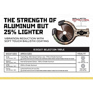 Trophy Ridge Whisker Biscuit Original Archery Arrow Rest, Ambidextrous, Medium, Camo