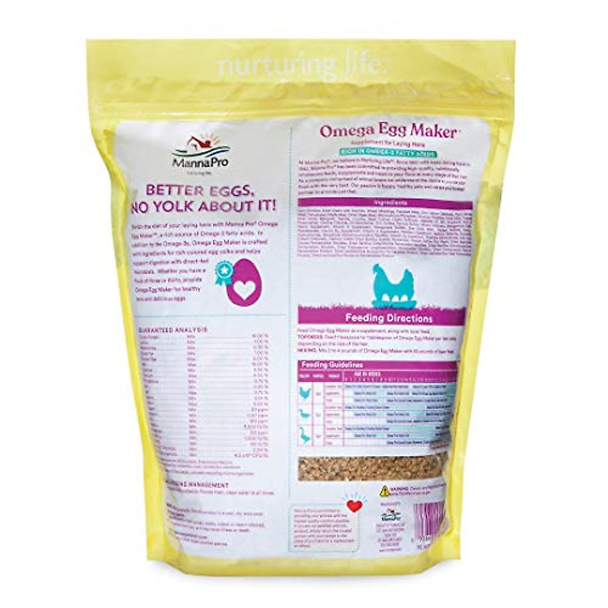 Manna Pro Chicken Feed Supplement | Omega Egg Maker Chicken Supplies | Chicken Food Supplement for Laying Hens | 5 Pounds