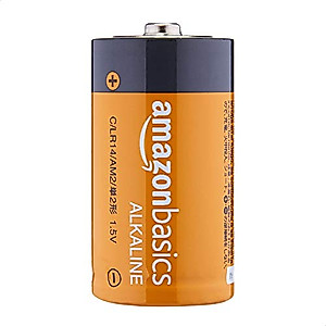 Amazon Basics 4 Pack C Cell All-Purpose Alkaline Batteries, 5-Year Shelf Life, Easy to Open Value Pack