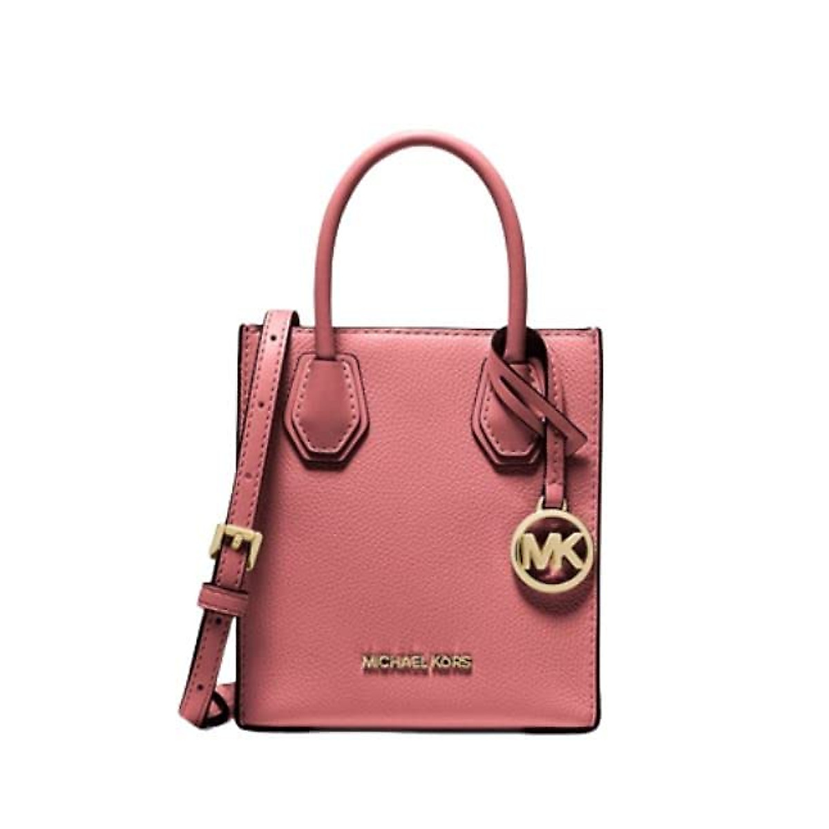 Michael Kors Mercer Extra-Small Pebbled Leather Crossbody Bag (Tea Rose)