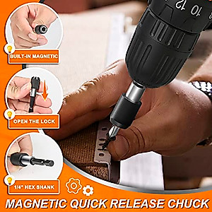 ENERTWIST Screwdriver Bit Set, 45Pcs 1/4" Impact Driver Bit Set with Impact Grade Socket Adapter for Automotive Mechanic Vehicle Repairs, DIY, Household Maintenance and Most General Repairs