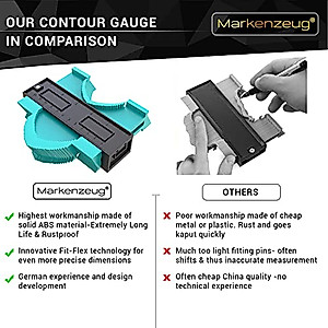 Markenzeug® Original Premium Contour Gauge – Improved Concept 2021 – Large Contour Measuring Machine and Marking Aid Tool– Duplicator Contour Knife, Profile Gauge Knife 130 mm for Laminate, Tiles & co