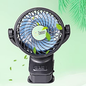 TN TONNY 12V 4" Car Cooling Fan Mini 12 Volt Clip on Fan RV/Truck Vent Fan Flexible with Adjustable Clamp&Cigarette Lighter Plug