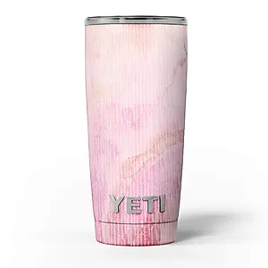 Design Skinz The Pink Orange Watercolors Under a Microscope - Skin Decal Vinyl Wrap Kit Compatible with The Yeti Rambler Cooler Tumbler Cups